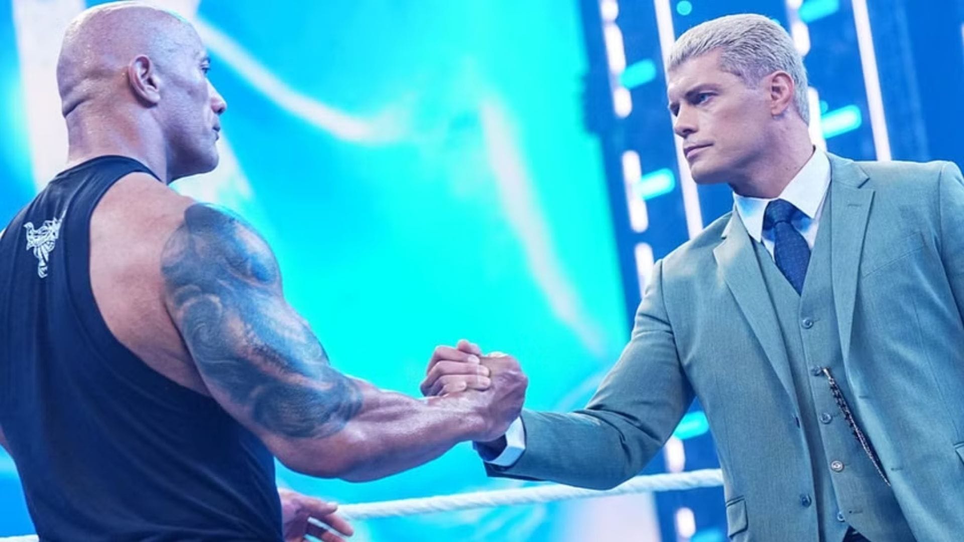 Cody Rhodes supporters' anti-Rock signs appear on camera; "Rock sc*ewed ...