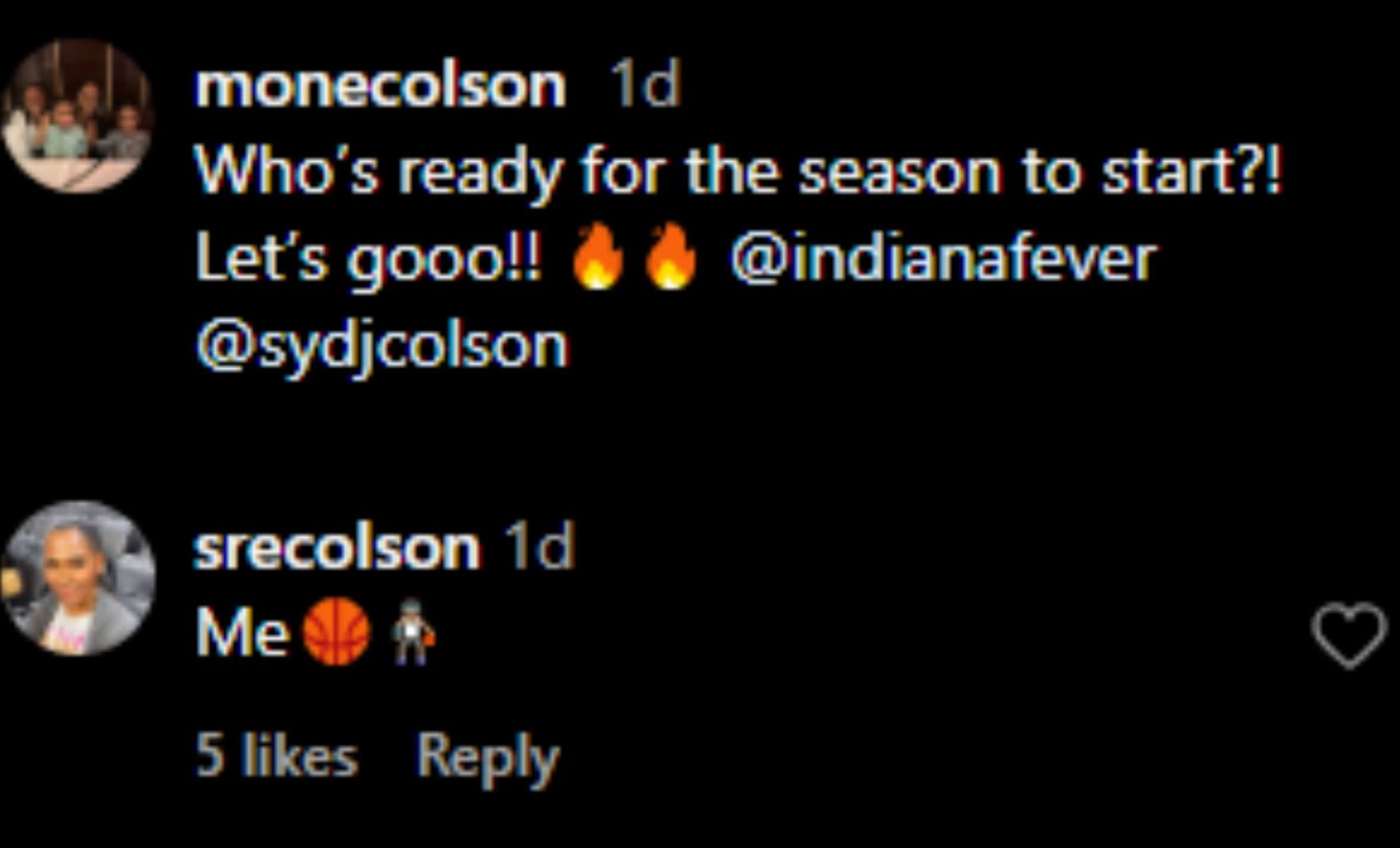 Fever's Sydney Colson’s mom expresses excitement with wholesome message ...