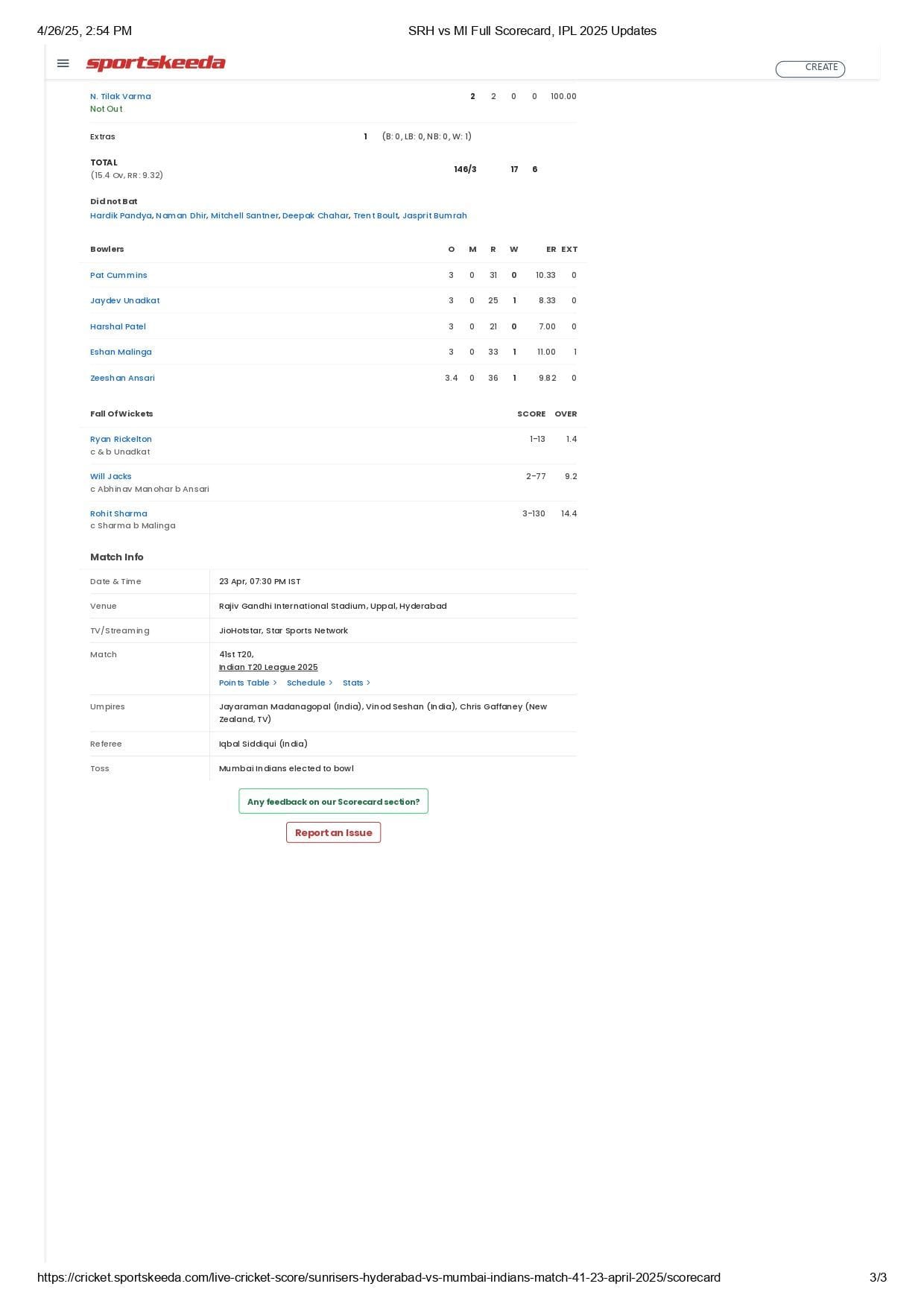 Mumbai Indians vs Lucknow Super Giants: Scorecard, Highlights and ...